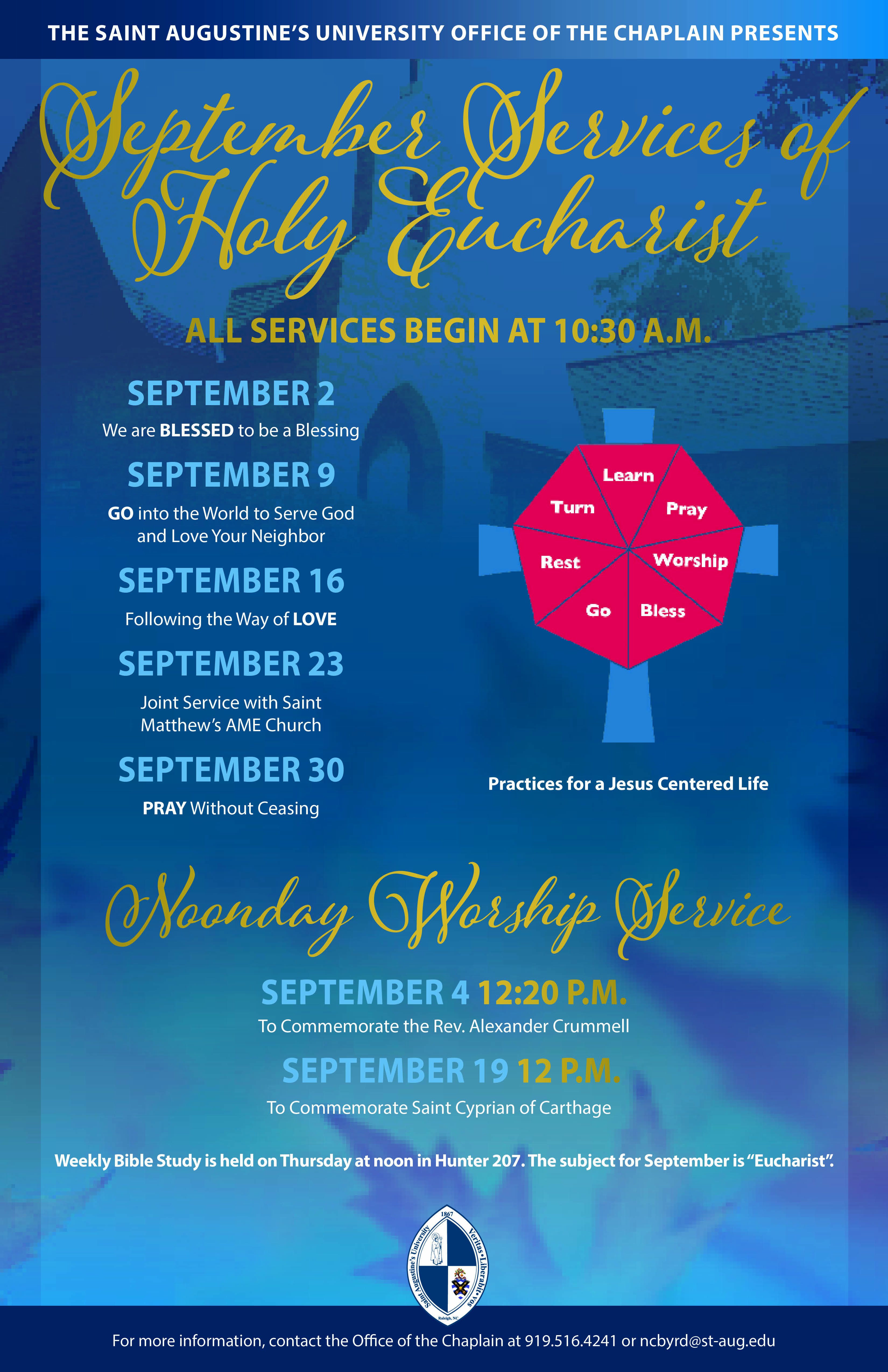 September Chapel Service Flyer final - Saint Augustine's University