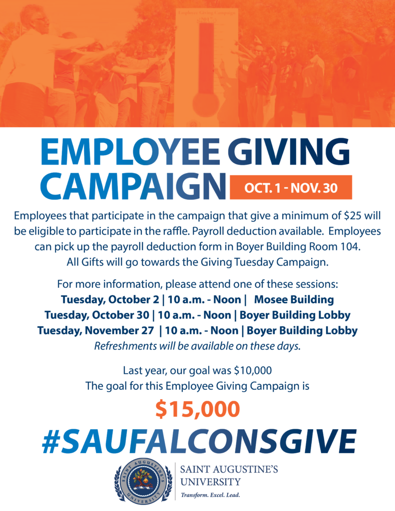 Employee Giving Campaign - Saint Augustine's University