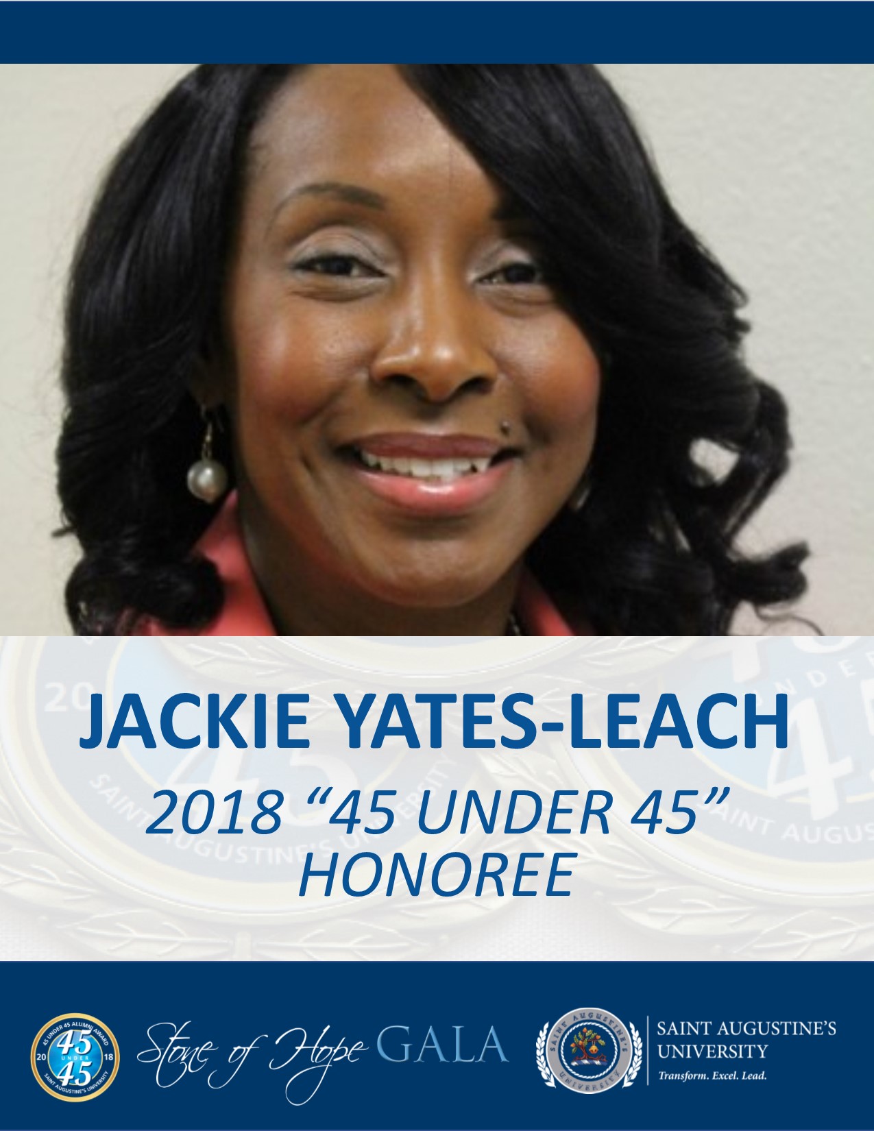 2018-SAU-45-Under-45 JACKIE YATES-LEACH - Saint Augustine's University