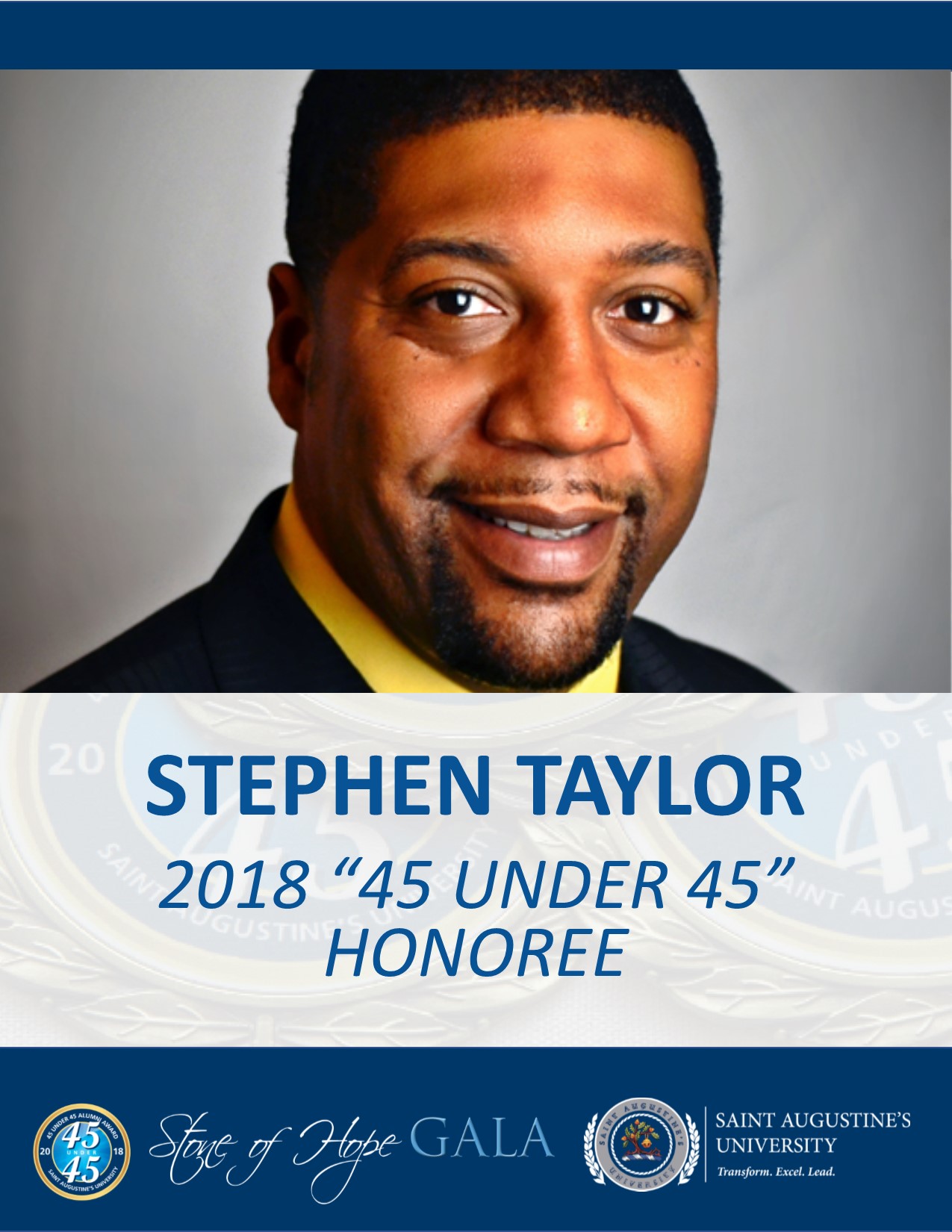 2018-SAU-45-Under-45 STEPHEN TAYLOR - Saint Augustine's University