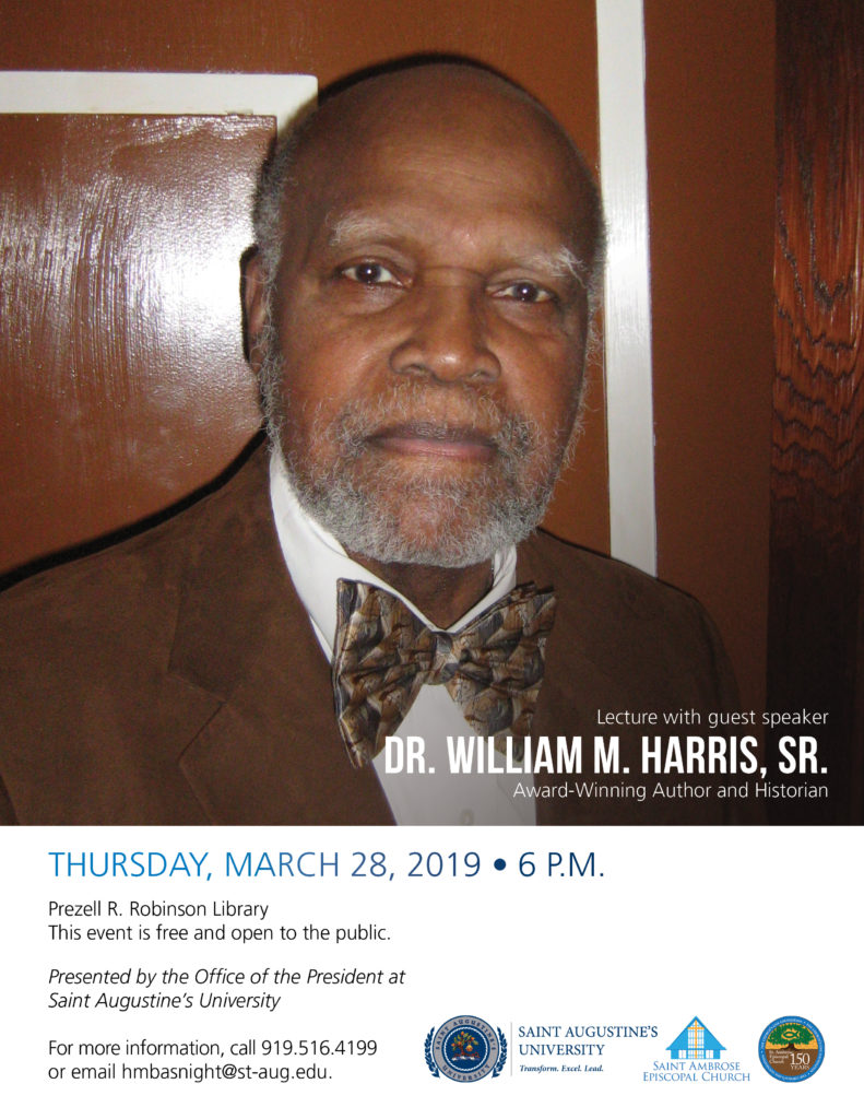 Lecture with Guest Speaker Dr. William M. Harris, Sr. - Saint Augustine ...