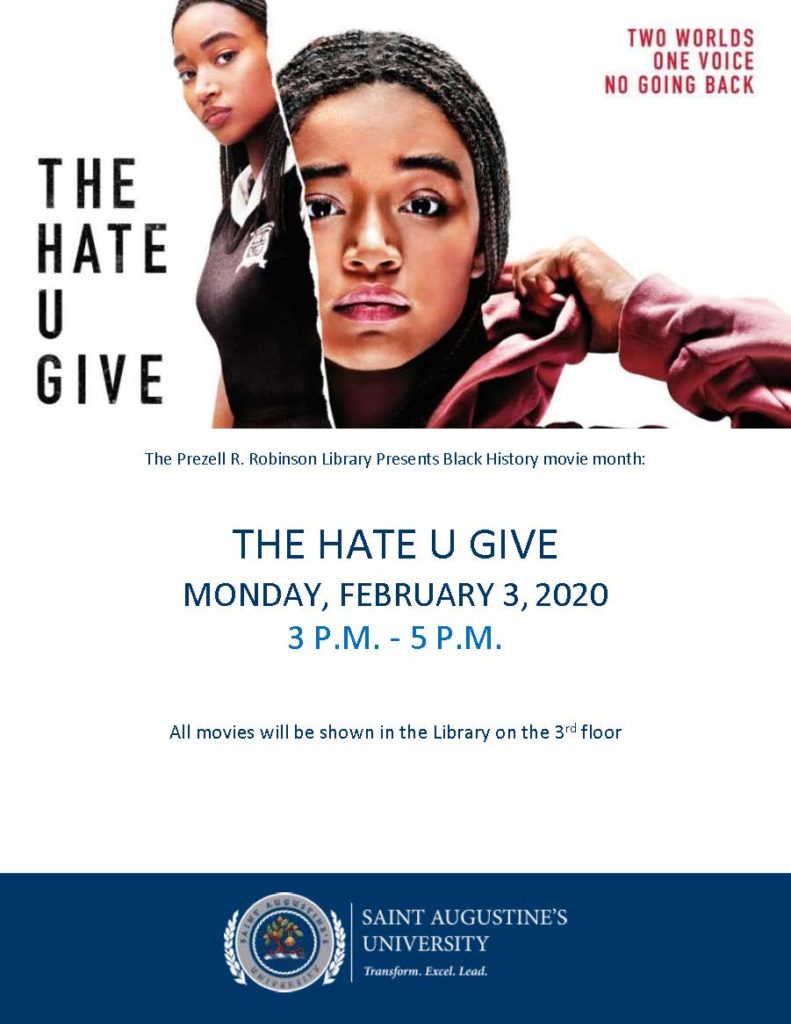 The Hate U Give: Movie Screening - Saint Augustine's University