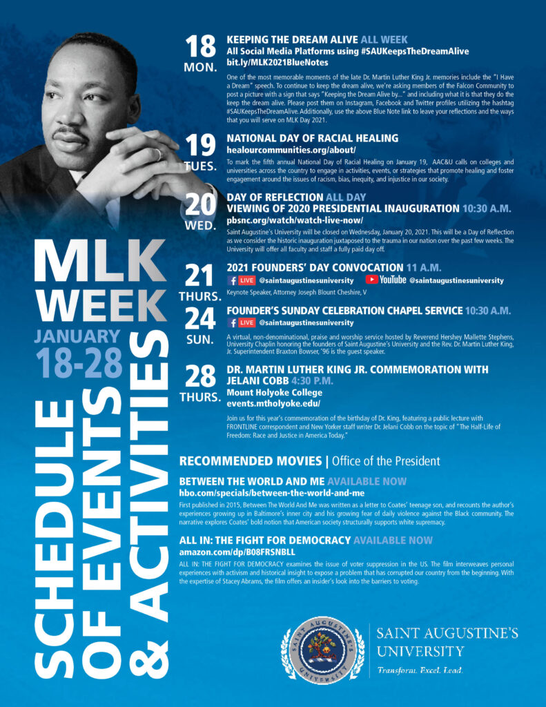 Keeping the Dream Alive and Reflection Blue Note: MLK Week - Saint ...