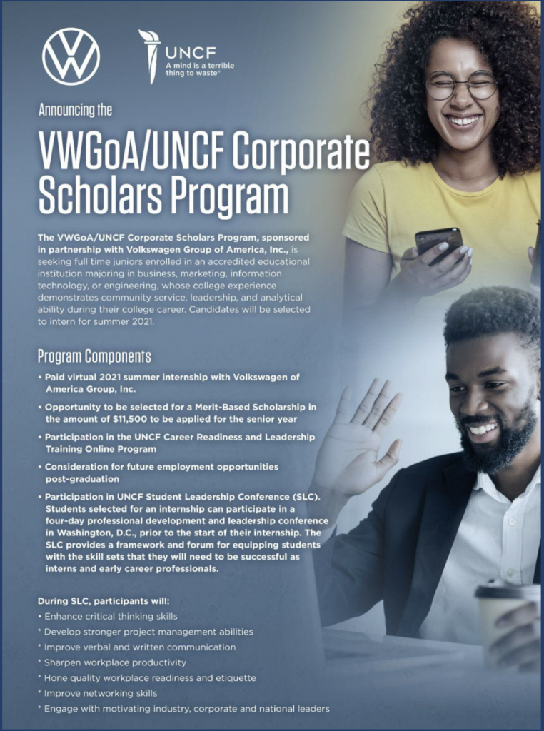 VWGOA/UNCF CORPORATE SCHOLARS 2022 - Saint Augustine's University