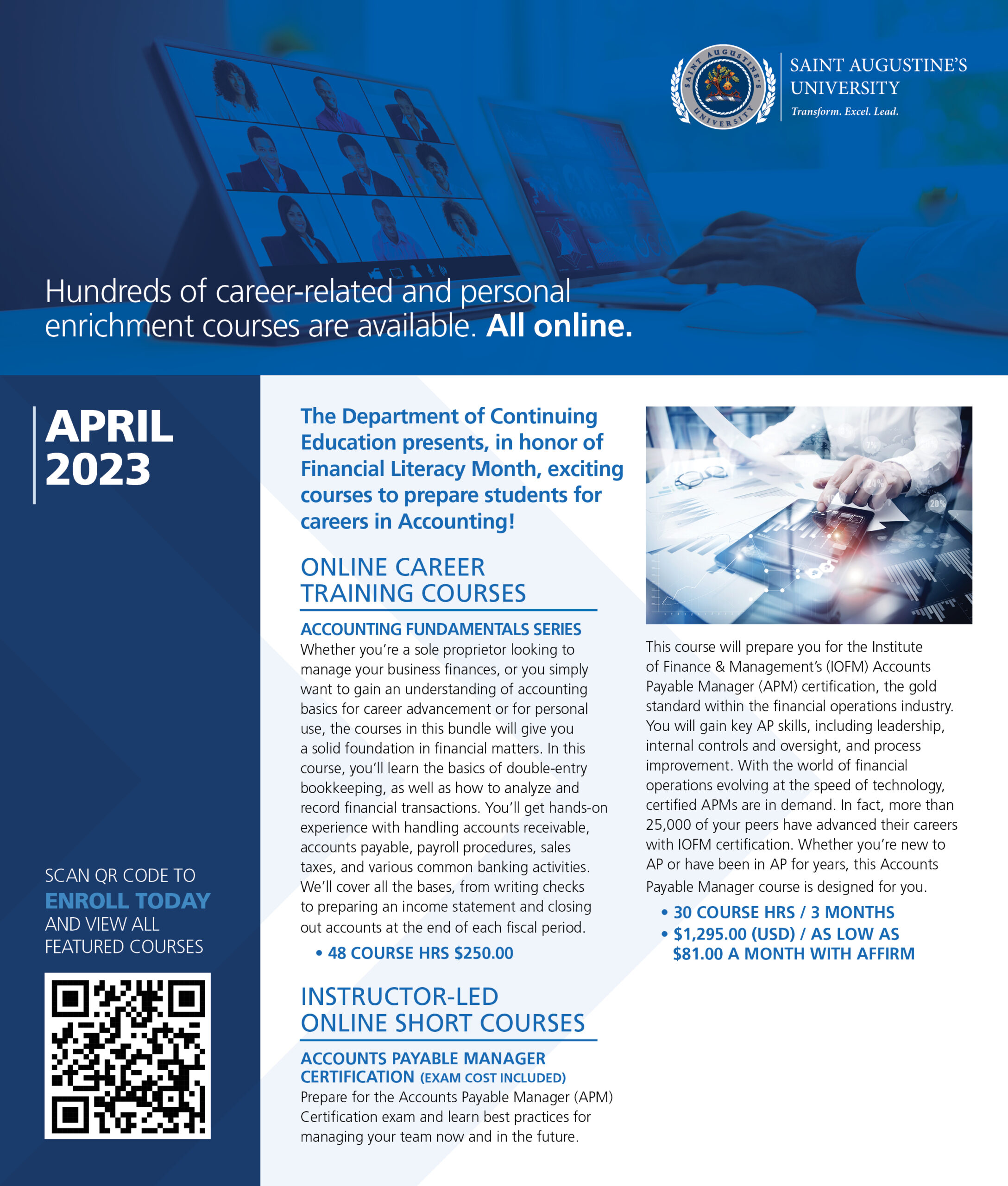 SAU23_Ed2Go April Feature - Saint Augustine's University