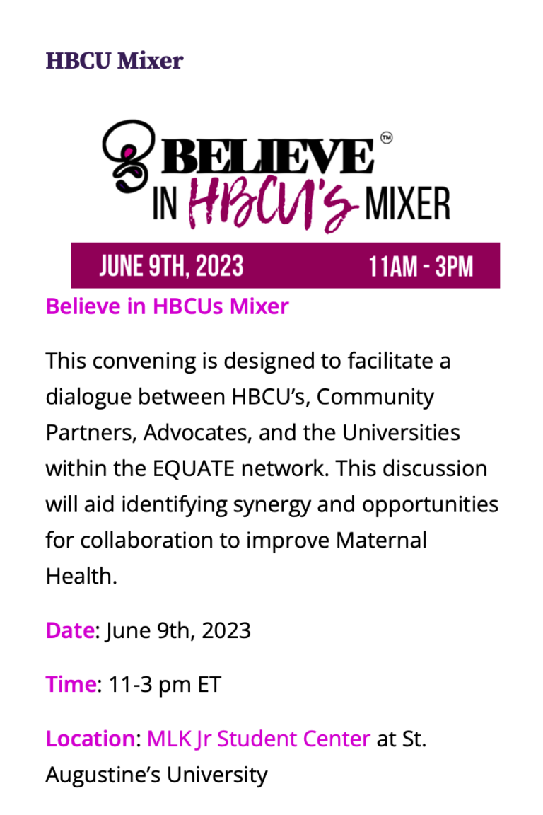 Believe in HBCUs Mixer - Saint Augustine's University